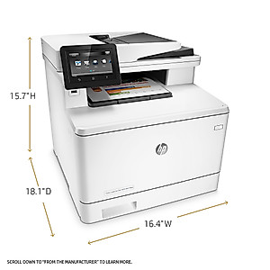 HP Laserjet Pro M477fnw Multifunction Wireless Color Laser Printer with Built-in Ethernet (CF377A) (Renewed)