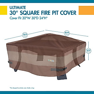 Duck Covers Classic Accessories Ultimate Waterproof Square Fire Pit Cover, 30 Inch