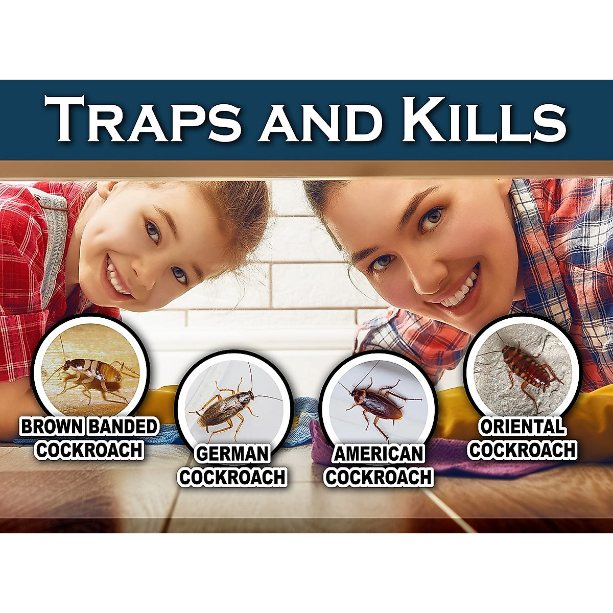 MaxGuard Roach + Spider Traps (12 Box Traps) | Non-Toxic Extra Sticky Box Traps | Trap and Kill German Cockroach, American, and Oriental Roaches Plus Crawling Bugs & Insects House |