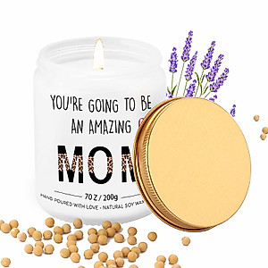 New Mom Gifts for Pregnant Women, Pregnancy Gift for Expecting Mom, 1st Mothers Day Gift for Mommy to Be, Maternity Gifts for First Time Moms Pregnant Friend Wife Daughter, Lavender Scented Candle 7oz