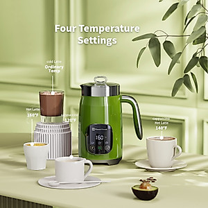 Maestri House Milk Frother, Variable Temp and Froth Thickness Milk Frother and Steamer, 14.1OZ/400ML Smart Touch Control Foam Maker, Memory Function for Latte, Warm Milk, Hot Chocolate