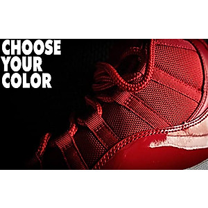 LitLaces - Premium Jordan 11 Replacement Shoe Laces Durable Woven Polyester Shoe Strings for Basketball and Athletic Sneakers (Black/Red, 55")