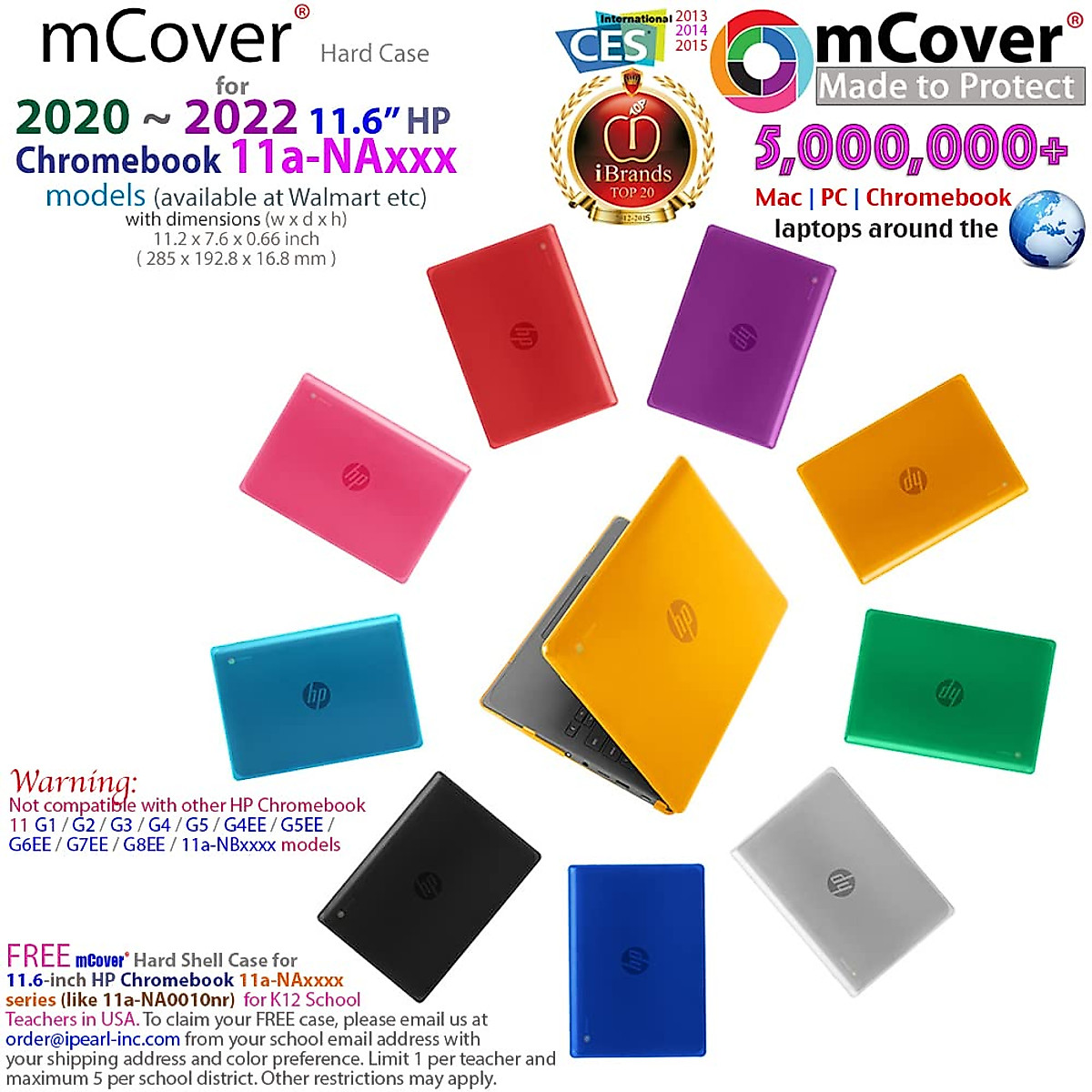 mCover Case Compatible for 2020~2022 11.6" HP Chromebook 11a-NAxxxx Series laptops ONLY (NOT Fitting Any Other HP Models) - Black