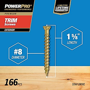 Power Pro Premium Exterior Trim Screws (#8 x 1-5/8") - 1lb Box