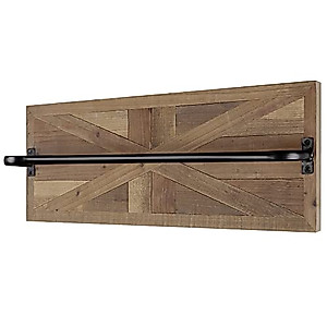 Autumn Alley Rustic Farmhouse Towel Rack – Stunning Barn Wood Farmhouse Bathroom Decor for Wall – Expertly Inlaid Wood with Matte Black Bar for Rustic Bathroom Decor