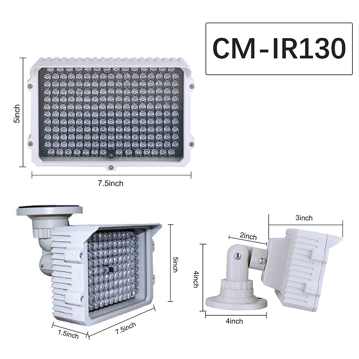 CMVision IR130-940 CMVision 940nm Invisible Wide Angle 198pc High Power Small LED IR Illuminator with Free Power Adapter
