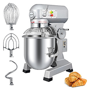 LEEVOT 30Qt 1250W Commercial Food Mixer, Commercial mixer 3-Speed Adjustable Heavy Duty Stand Mixer with Stainless Steel Bowl for Bakery Pizzeria.