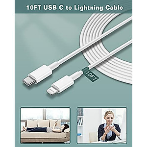 iPhone 13 12 Fast Charger [Apple MFi Certified], TIKALONG 2X 10FT Long USB C Lightning Charging Cable with 20W Wall Block for 13/13 Pro/13 Pro Max/12/SE/11/XS/XR/X/8 Plus, iPad, CA-43T