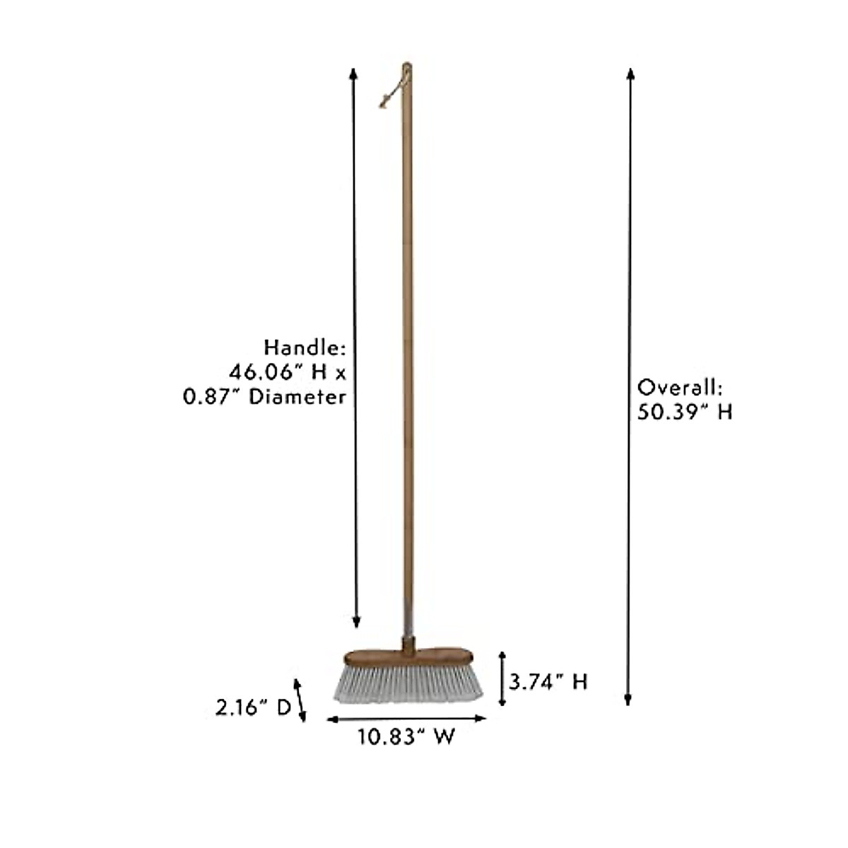 Harper Live.Love.Clean. Smooth Surface Bamboo Household Broom for Indoor Sweeping of Pet Hair, Dirt, Dust on Hardwood Floors, Tile, and Laminate