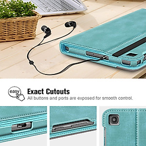 Fintie Case for Samsung Galaxy Tab A 8.4 2020 Model SM-T307, [Corner Protection] Multi-Angle Viewing Smart Stand Back Cover with Pocket, Turquoise/Brown