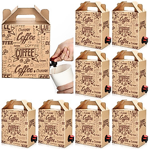Resholder 10 Pack Coffee to Go Box Container for Catering 96 OZ Disposable Coffee Boxes Dispenser Insulated Server for Catering Liquid Carrier