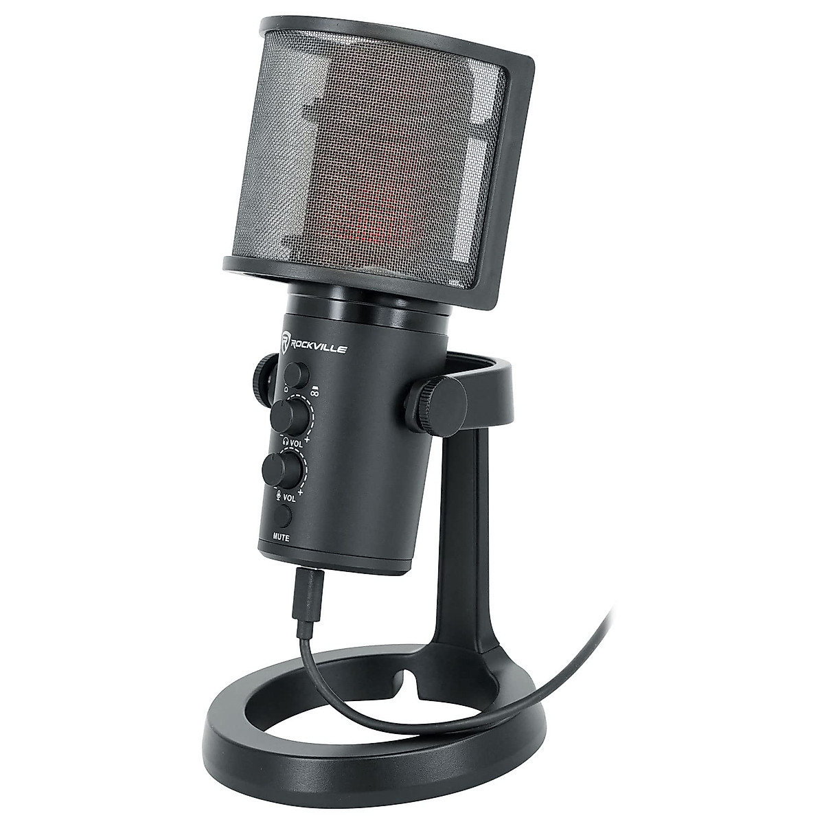 Rockville Rock-Stream PRO Gaming Streaming Recording Dual Pattern USB Microphone