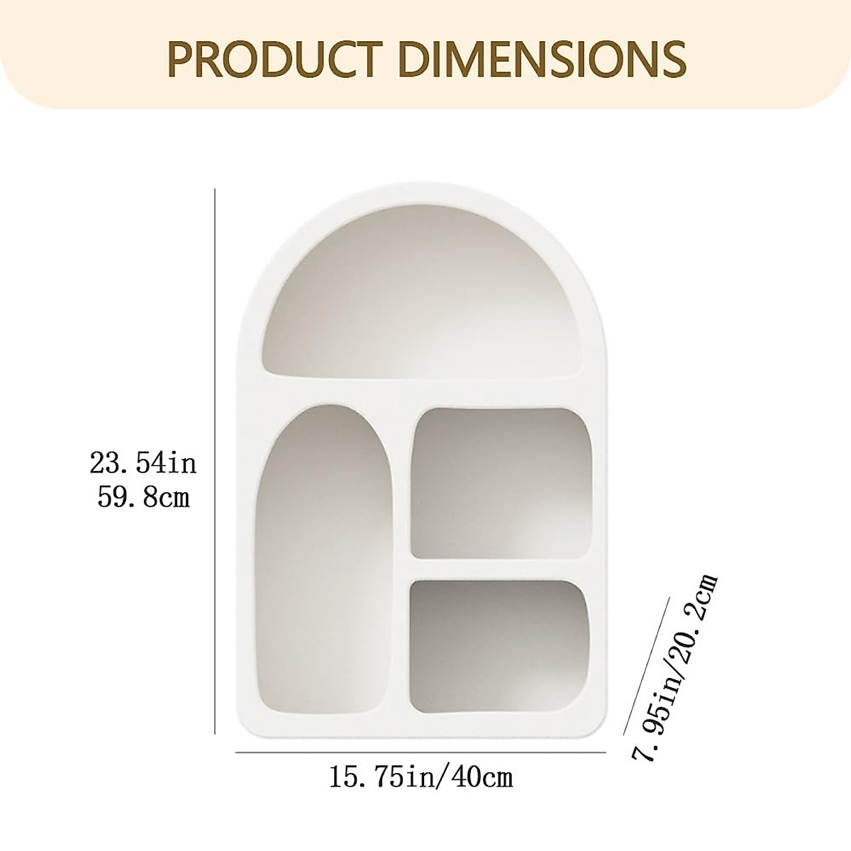 SUNHIPPIE Arched Wall Shelf, Floating Cabinet for Wall, Open Coffee Display Shelving, Countertop Storage Cabinet, Desk Shelf Organizer, Wooden Bathroom Wall Shelf Storage Rack(Large)