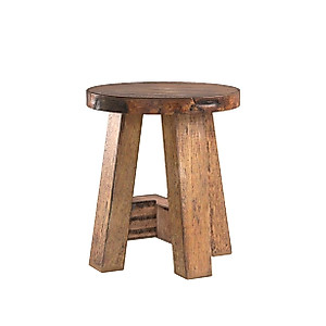Festnight Stool Reclaimed Wood Round Stool Wooden Chair Step Stool 7.9" x 9.1" (Diam. x H)