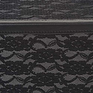 Caboodles Make Me Over 4 Tray Train Case, Cosmetic Storage Case & Organizer, Black Lace, 3.5 Lb