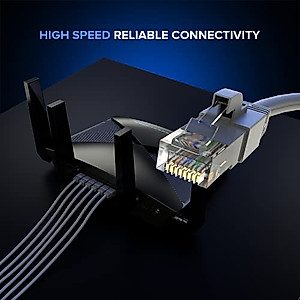 Maximm Cat 6 Ethernet Cable 15 Ft, (12-Pack) Cat6 Cable, LAN Cable, Internet Cable, Patch Cable and Network Cable - UTP (Gray) 15 Feet ethernet Cord