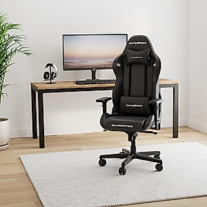 DXRacer Gaming Chair with 4D Armrest, Premium PVC Leather Racing Office Computer Recliner with Ergonomic Headrest and Lumbar Support, Black