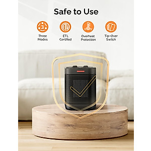1000W Small Space Heaters for Indoor Use, PTC Ceramic Personal Heater with Overheating & Tip-Over Protection, Quiet Heating for Desktop Office Home