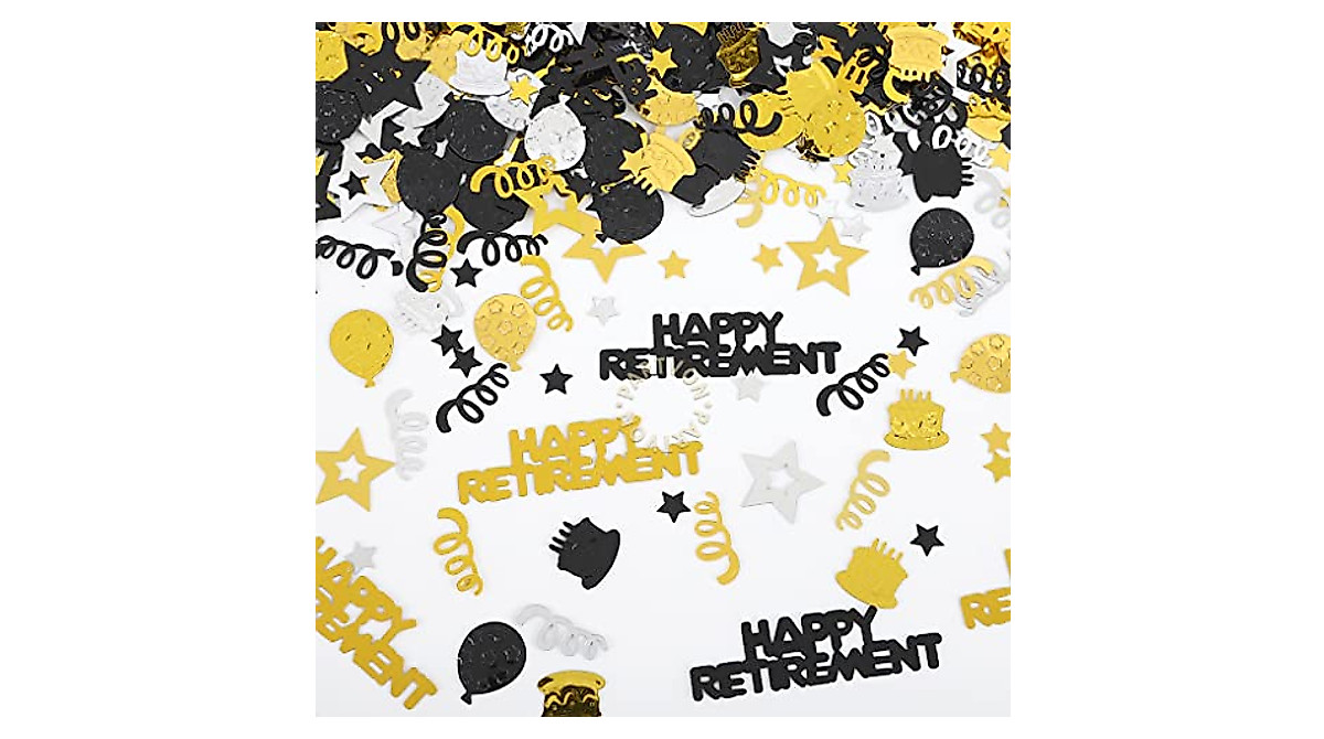 Retirement Party Decorations Black Gold Confetti - Celebrate in Style
