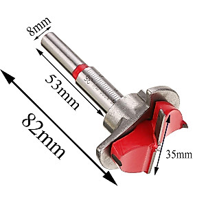 HJ Garden 35mm Forstner Bit Hinge Boring Hole Saw Drill Bit Tungsten Carbide Woodworking Hole Opener Tools