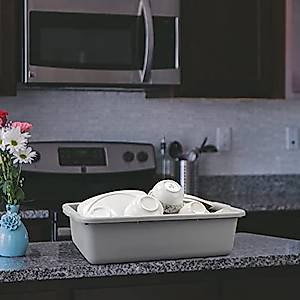 Innouse 22 L Commercial Tote Box, Food Serving Bus Tub, 4 Pack, Grey