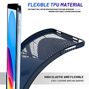 iPad 10th Generation Case, Slim Light Soft TPU Side Corner Protective Cover Case for iPad 10th Generation 10.9 Inch (2022 Model), Navy