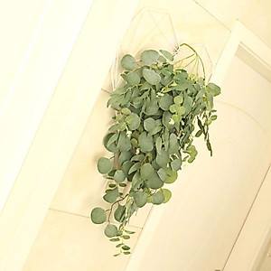 MOOVGTP Eucalyptus Swags, 31.5inch Artificial Hanging Eucalyptus Plants Green Eucalyptus Garland Eucalyptus Teardrop Swag Front Door Eucalyptus Flower for Home Garden Wedding Decoration