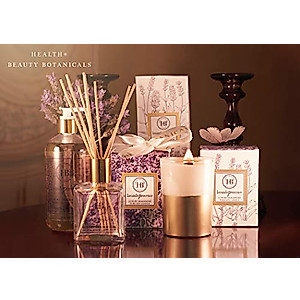 HB Botanicals Luxury Candle Lavande Provence Highly Scented Soy Candle Lavender Wax. Clean Burn in 7.5 Oz Frosted Gold Glass. Beautiful Gold Embossed Gift Box. Gift Wrapped! Safe Cotton Wick