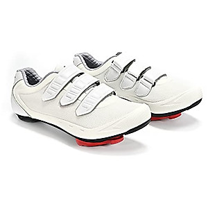 Mens Womens Indoor Cycling Shoes Compatible with Peloton Bike Shoes Cycling Shoes with Delta Cleats Clip Outdoor Pedal SPD Road Bike Shoes,White