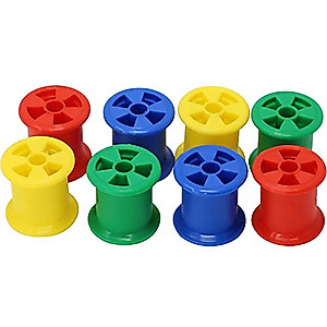 1490 PK8 Bobbin Spools Bonka Bird Toys Colorful Plastic Durable Beak Foot Parrot Cockatiel Cockatoo Amazon Conure Parakeet