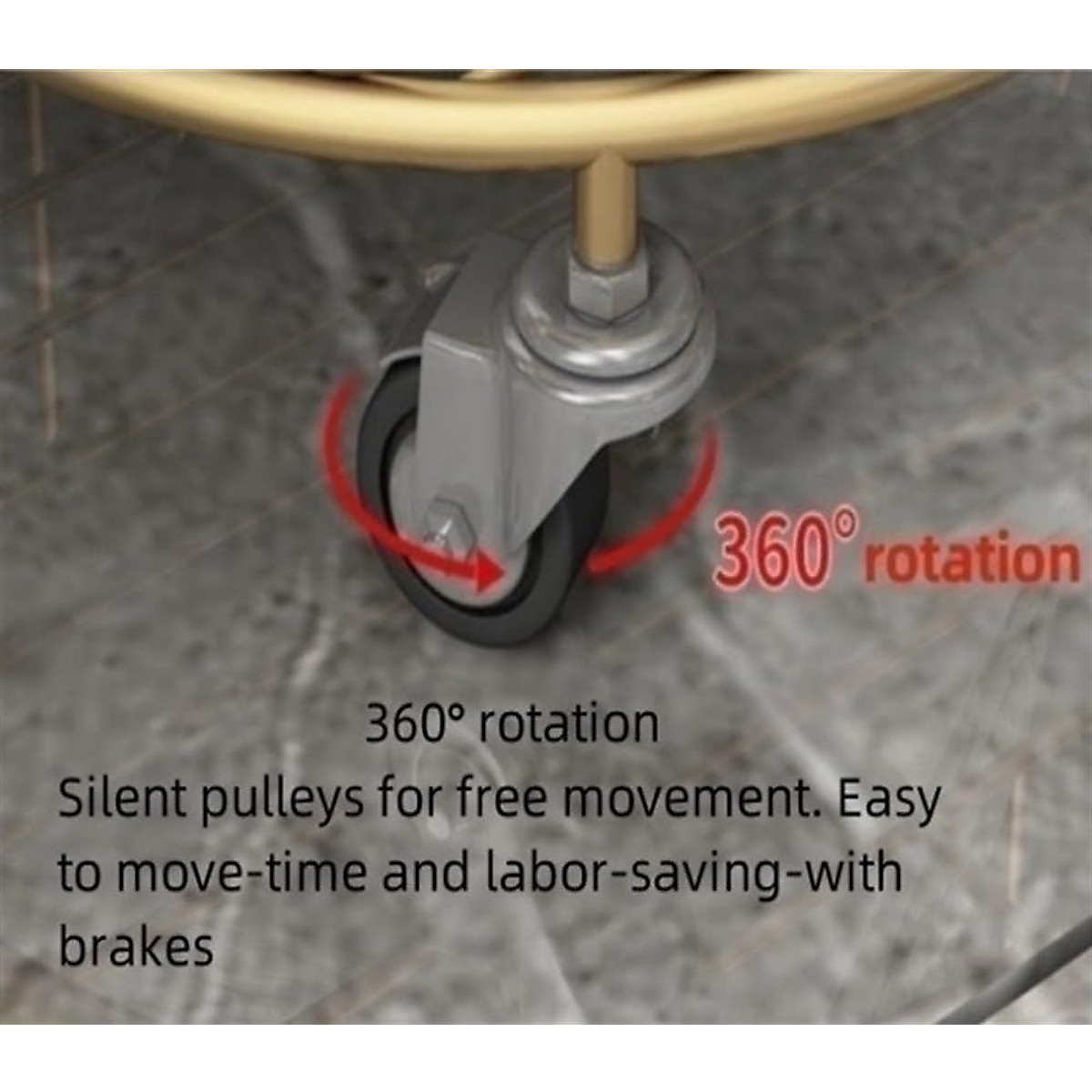 NDKJSF Laundry Basket, Gold Laundry Basket, Dirty Clothes Basket with Wheels, Breathable Laundry Basket, 15.7 Inches High(Gold)