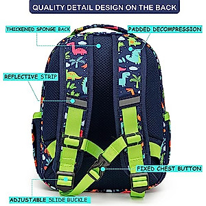 SunForMorning Toddler Backpack for Girls and Boys Children Kindergarten Preschool Bag Kids School Backpack with Chest Strap, Dinosaurs