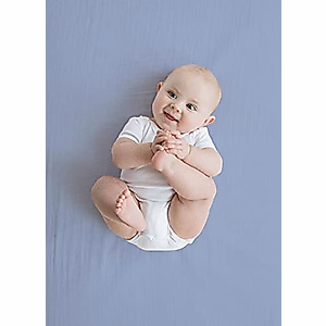 Amazing Baby Cotton Muslin Swaddle Blankets, Set of 3, Watercolor Brushstrokes, Denim, X-Large