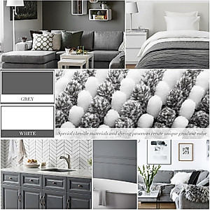 BSICPRO Bathroom Rugs and Mats Sets, 2 Piece Thick Absorbent Chenille Bath Mat Rug Set Non Slip, Soft Shaggy Bath Room Floor Mats for Bathroom, Machine Washable (20" x 47" Plus 16" x 24", Gray)