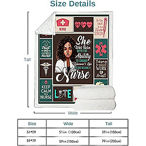 Nurse Gifts Soft Nurse Blanket Microfiber Plush Sherpa Gifts for Women Nurses Girl Warm Cozy Fuzzy Throw Blankets for Couch Bed Room (51'' x59''(130cmx150cm)