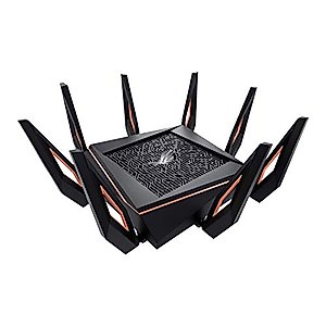 ASUS ROG Rapture WiFi 6 Gaming Router (GT-AX11000) - Tri-Band 10 Gigabit Wireless Router, 1.8GHz Quad-Core CPU, WTFast, 2.5G Port, AiMesh Compatible, Included Lifetime Internet Security, AURA RGB
