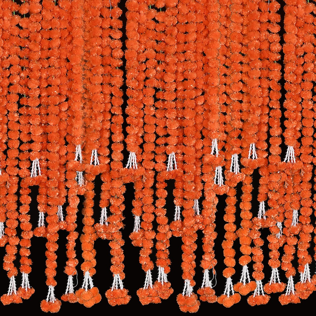 Krati Exports - 5 feet Indian Mix Color Artificial Decorative Marigold Flower Garland Strings for Christmas Wedding Party Decoration Diwali Decor