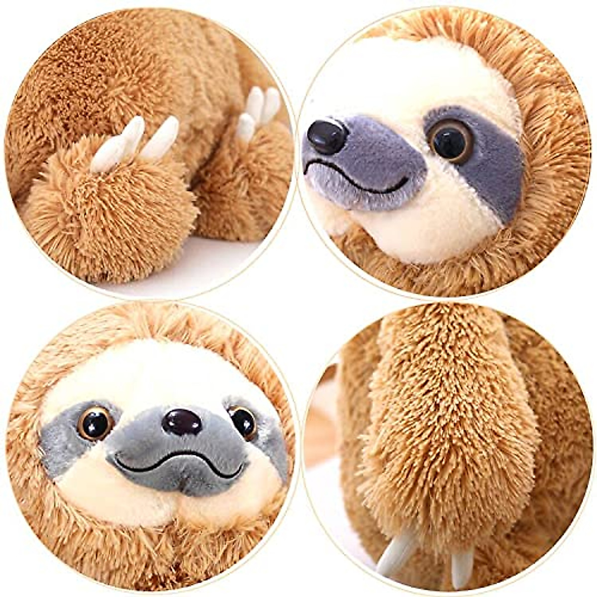 Winsterch Large Fluffy Sloth Stuffed Animal,Plush Stuffed Animals,Big Stuffed Plush Sloth Toy,Birthday Christmas for Kids Boys Girls,Cute Sloth Plushies Toy