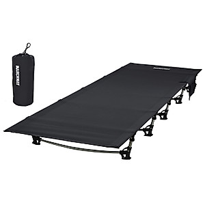 MARCHWAY Ultralight Folding Tent Camping Cot Bed, Portable Compact for Outdoor Travel, Base Camp, Hiking, Mountaineering, Lightweight Backpacking (Black)