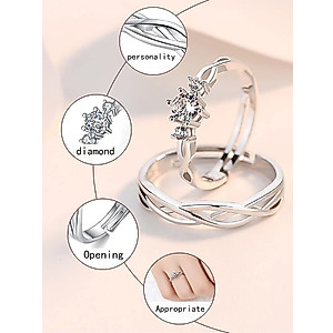 HONYAT Valentine's Day Ring Proposal Engagement Wedding Ring S925 Diamond Ring Gift