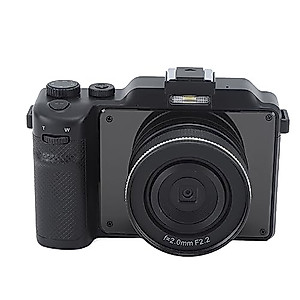 HD Digital Camera, Dual Lens Anti Shake 3.0inch IPS Display USB Connection 4K Digital Camera 18X Autofocus for Traveling (Black)