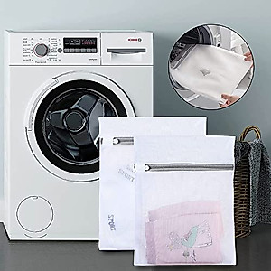 Mesh Laundry Bag - 3 Pack Durable and Reusable Wash Bag Travel Organization Bag for Garment, Socks, Underwear, Panties (9.5Inch x 12 Inch)