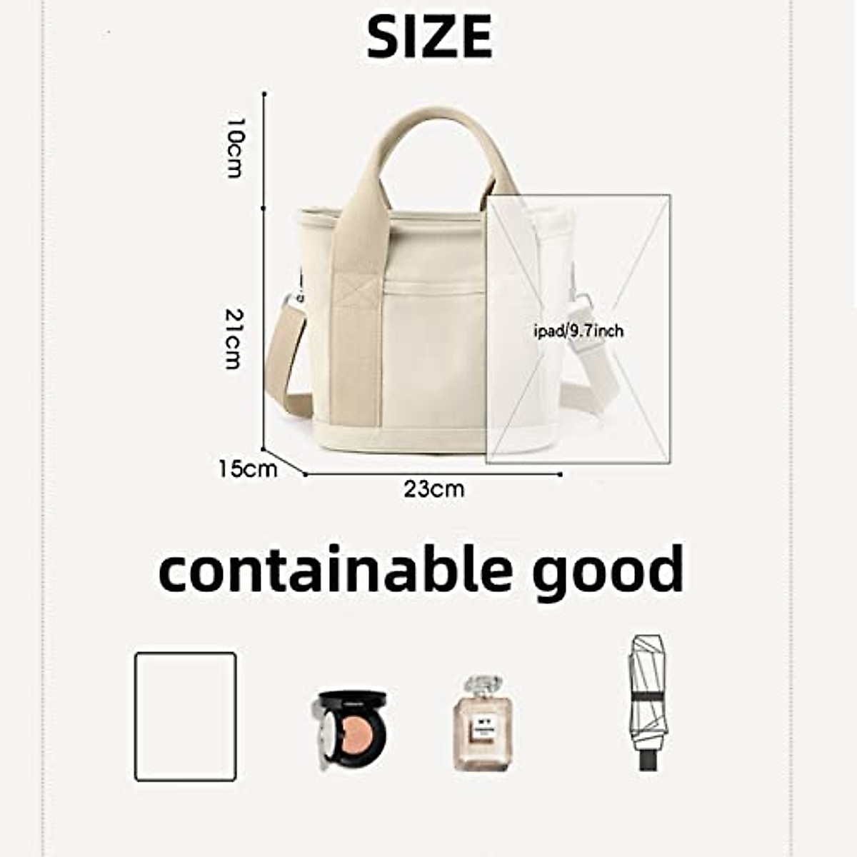 Canvas Tote Bag Crossbody Bag for woman 2 In 1 Large Capacity Multi-Pocket Handbag (pink)