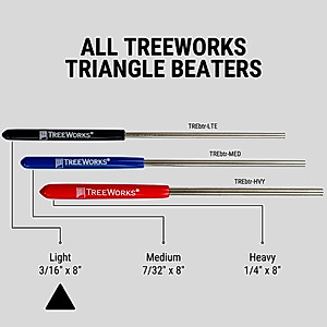 Treeworks Chimes TREbtr-LTE Lite Studio-Grade Stainless Steel Triangle Beater/Striker, Black