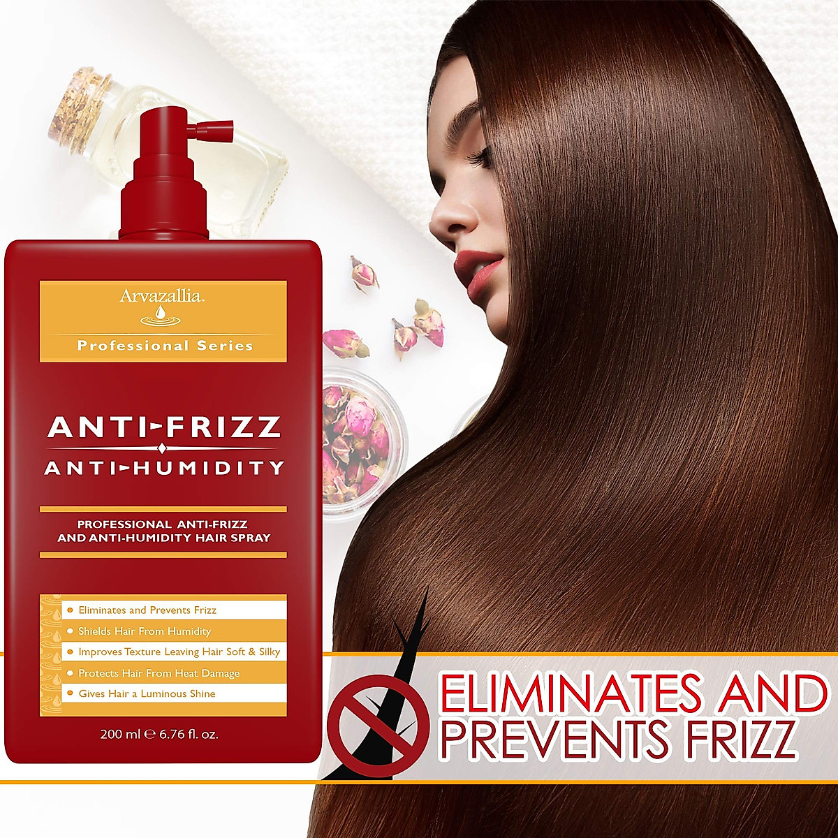 Anti-Frizz Anti-Humidity Spray, Hydrating Argan Oil Hair Mask, and Clarifying Shampoo Treatment Bundle - The Perfect Combination for Soft, Silky, Frizz-Free Hair