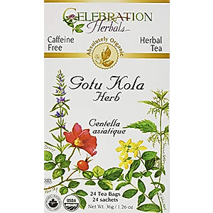 CELEBRATION HERBALS Gotu Kola Tea Organic 24 Bag, 0.02 Pound