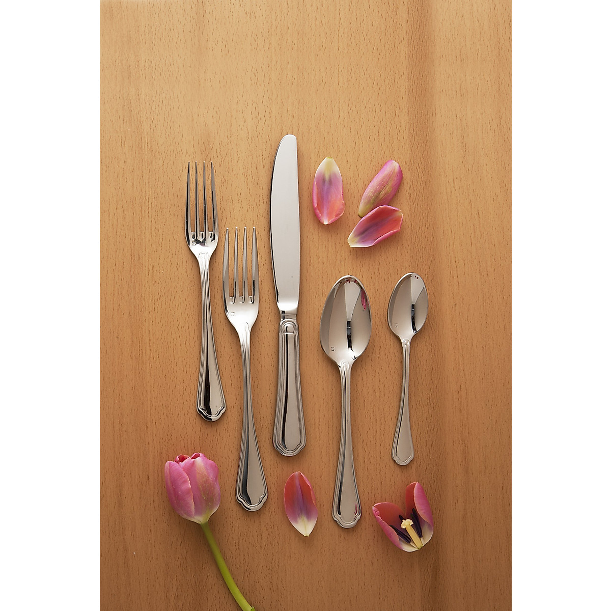 Fortessa Medici 18/10 Stainless Steel Flatware, 5 Piece Place Setting, Service for 1