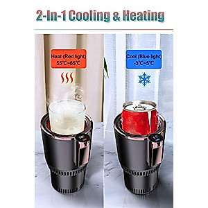 Home & Car Cup Cooler Warmer Quick Electric Cooling Cup -3℃~58℃ Heat and Cold Insulation Drink Cooler Cup Coffee Warmer for Office/Road Trip