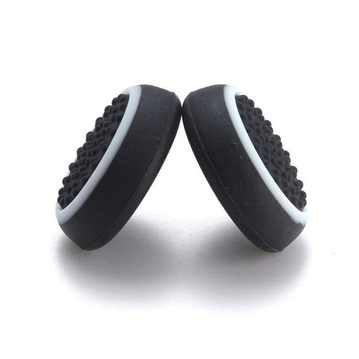 Silicone Thumb Stick Joystick Cap Analog Grip Thumbsticks Cap Cover Case for PS4 PS3 Xbox One Xbox 360 Game Controllers (Black-White)