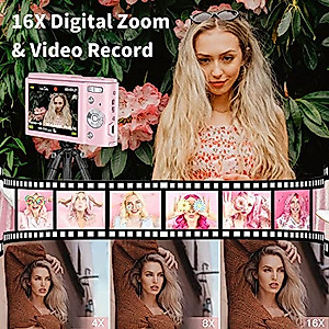 Digital Cameras for Photography Digital Camera, HD 1080P Vlogging Camera 2.4" LCD Compact Camera with 16X Digital Zoom,Powerful Cameras for Photography, Portable Mini Camera for Adult, Beginners